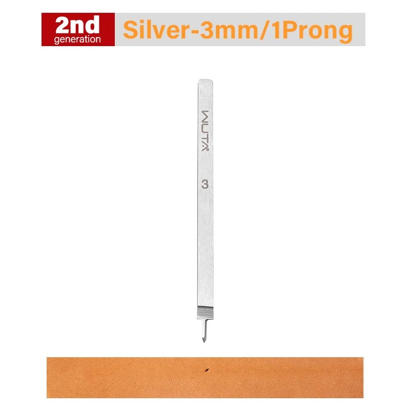 WUTA Долото для кожи, 3 мм, 1 Prong, Серебряный