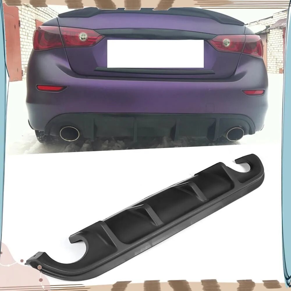 Спойлер автомобиля для Infiniti Q50 2014-2020 Carbon Fiber Rear Diffuser Black