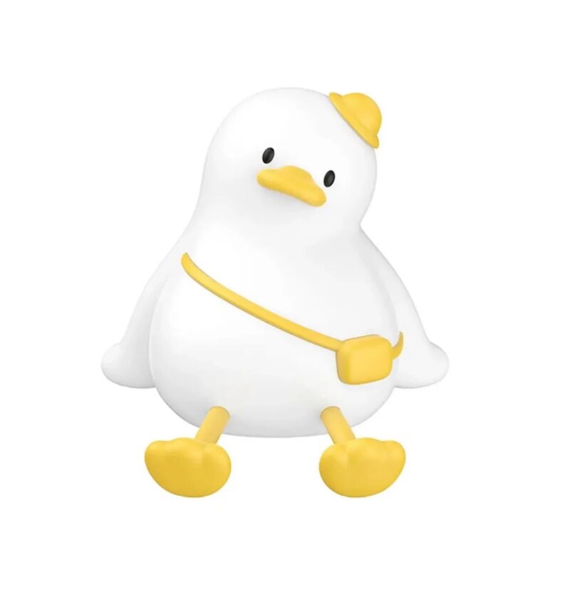 Ночник Hoco HX16 Silicone Duck, 3 уровня яркости, Таймер 30 мин, 1200 mAh, USB Type-C, Белый/Желтый