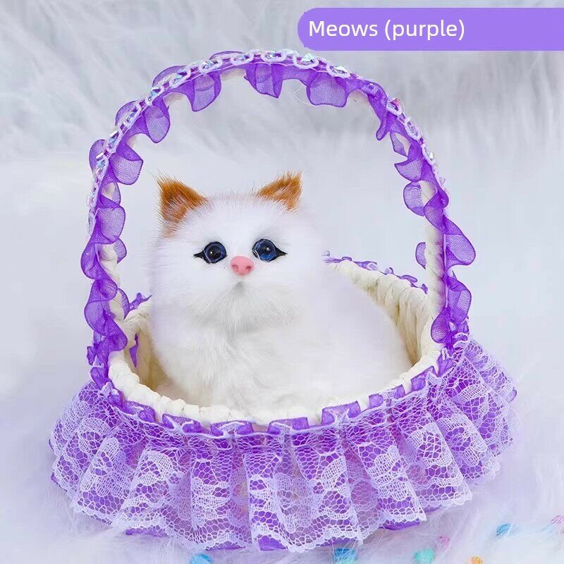 Игрушка-симулятор котенка, мяукающий кот, бионическая модель животного, украшение, подарок на день рождения для