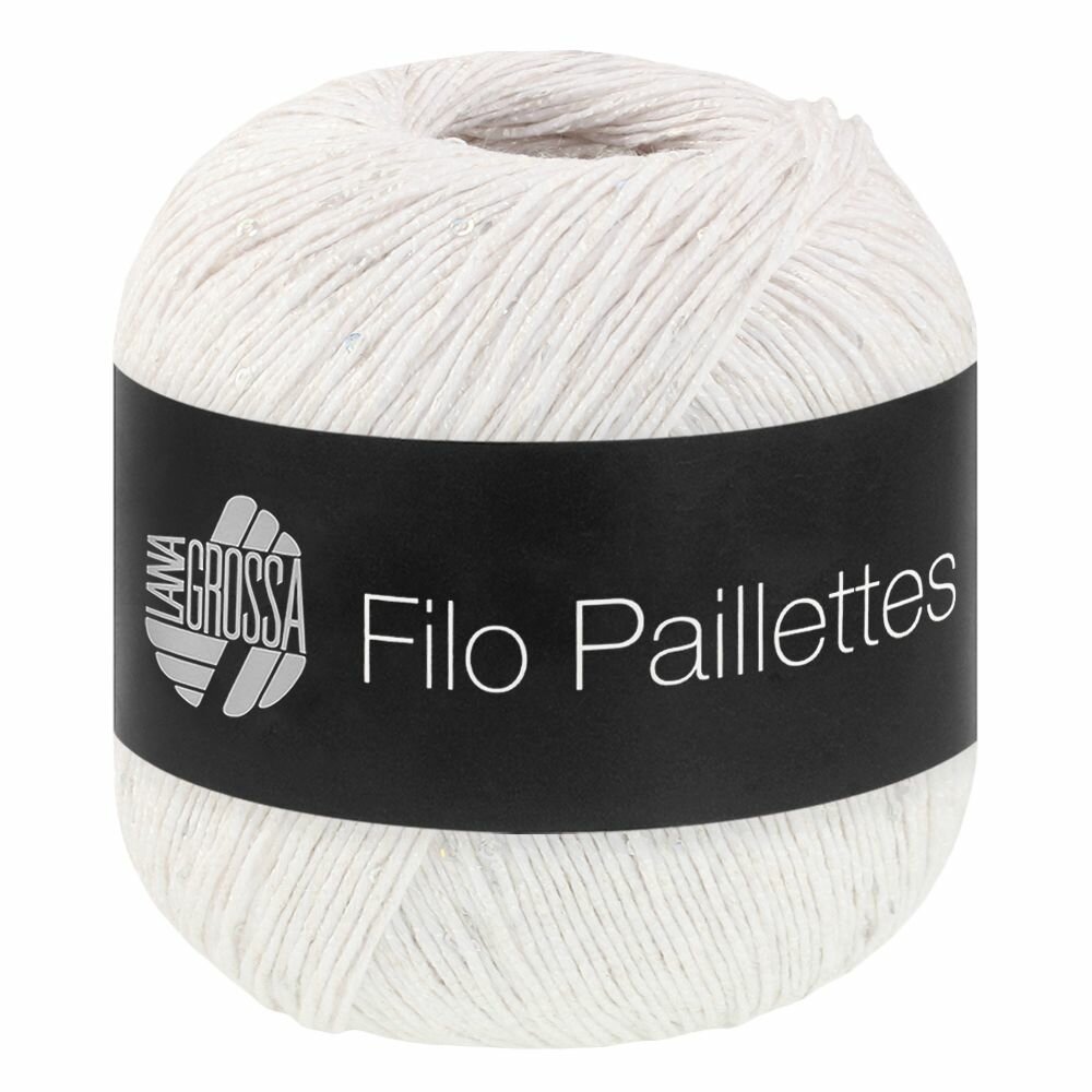 Пряжа для вязания Lana Grossa Filo Paillettes (01 Wei ) 2 мотка по 50 г/155 м