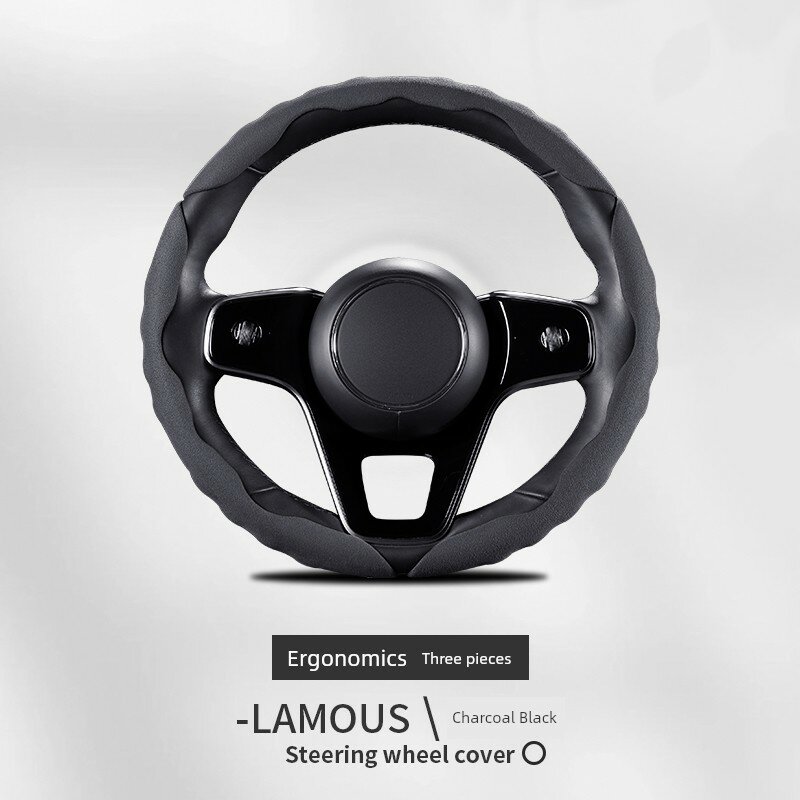 Кожаный чехол для руля Lexus ES200-300 UX260 NX350 RX350 LX570 LS500, цвет Карбон Блек, трехчастный, O-тип