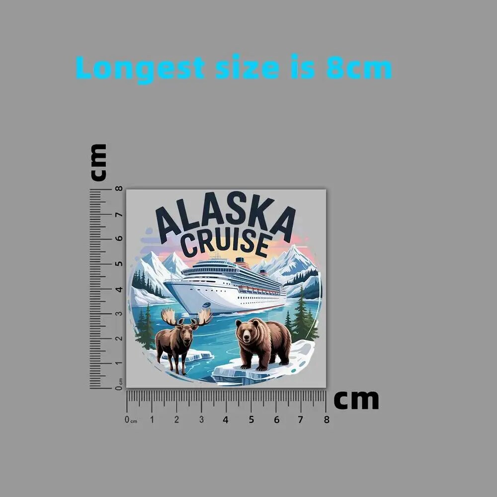 Нашивка Alaska Cruises, медведь, олень, 8 см, XRC0023-1