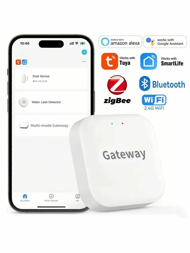 Цзинъянь-Многорежимный шлюз Tuya Smart с поддержкой ZigBee 3.0, Bluetooth и Mesh Hub, дистанционное управление с помощью приложений