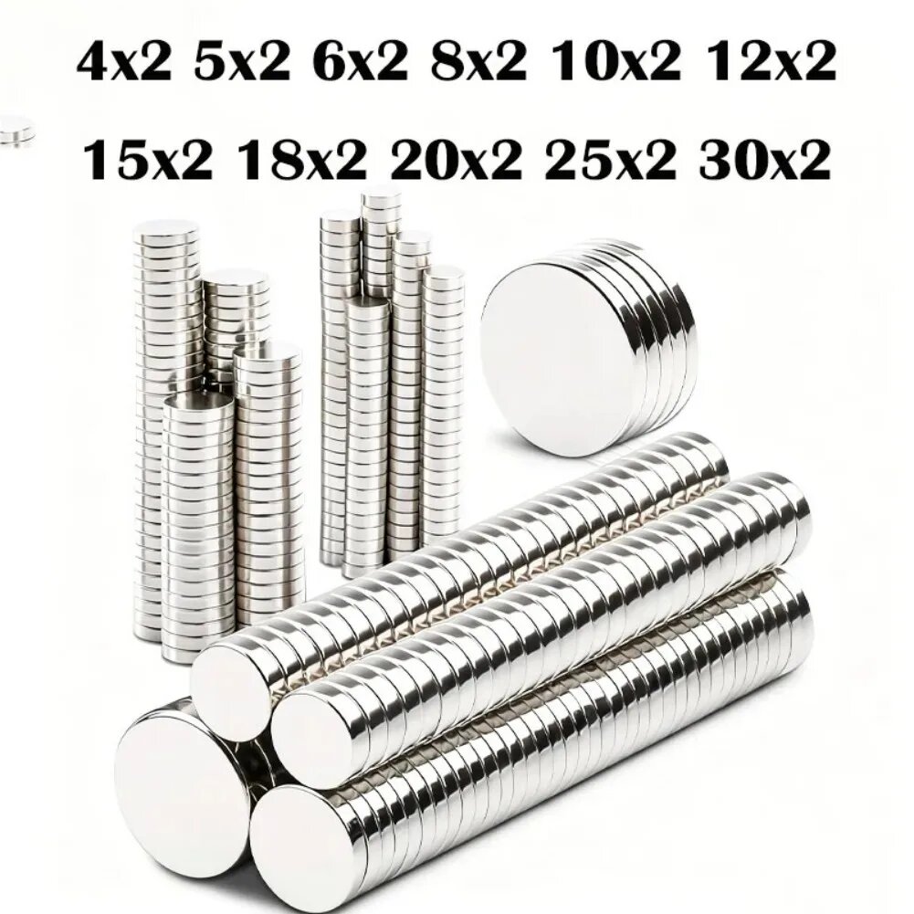 Неодимовые магниты NdFeB N35, 12x2 мм, 50 шт.