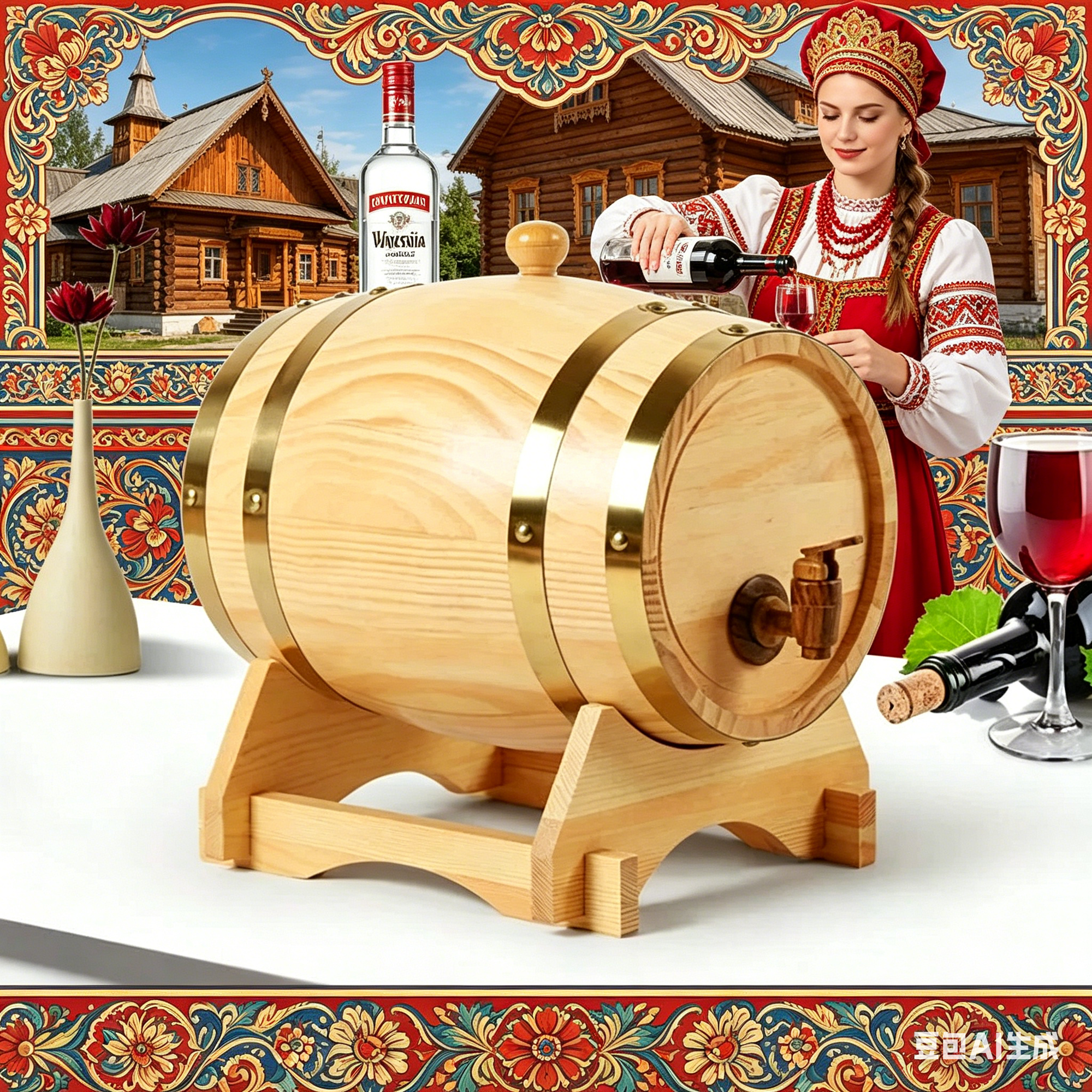 Бочка для самогона "Дубовая", ручная работа, защита от утечки, 3 л