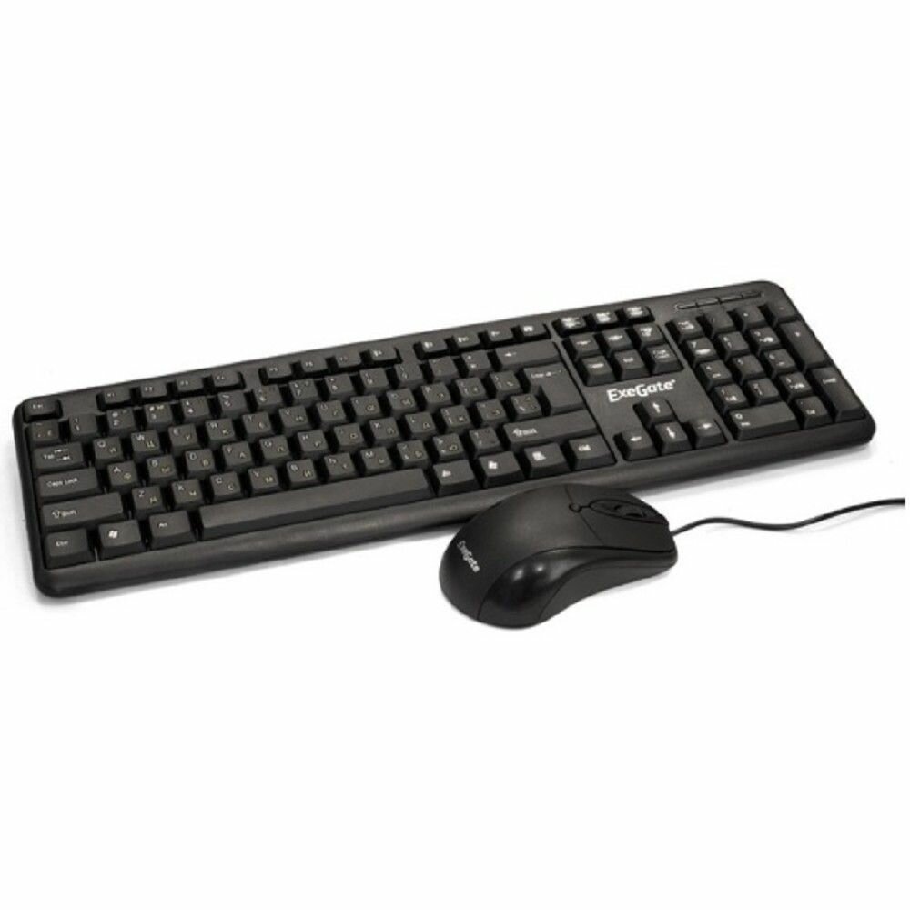 EXEGATE Клавиатуры EX287139RUS Комплект проводной Professional Standard Combo MK120 OEM влагозащищенная кл.104кл+мышь 1000 3кн, USB, 1,5 м.