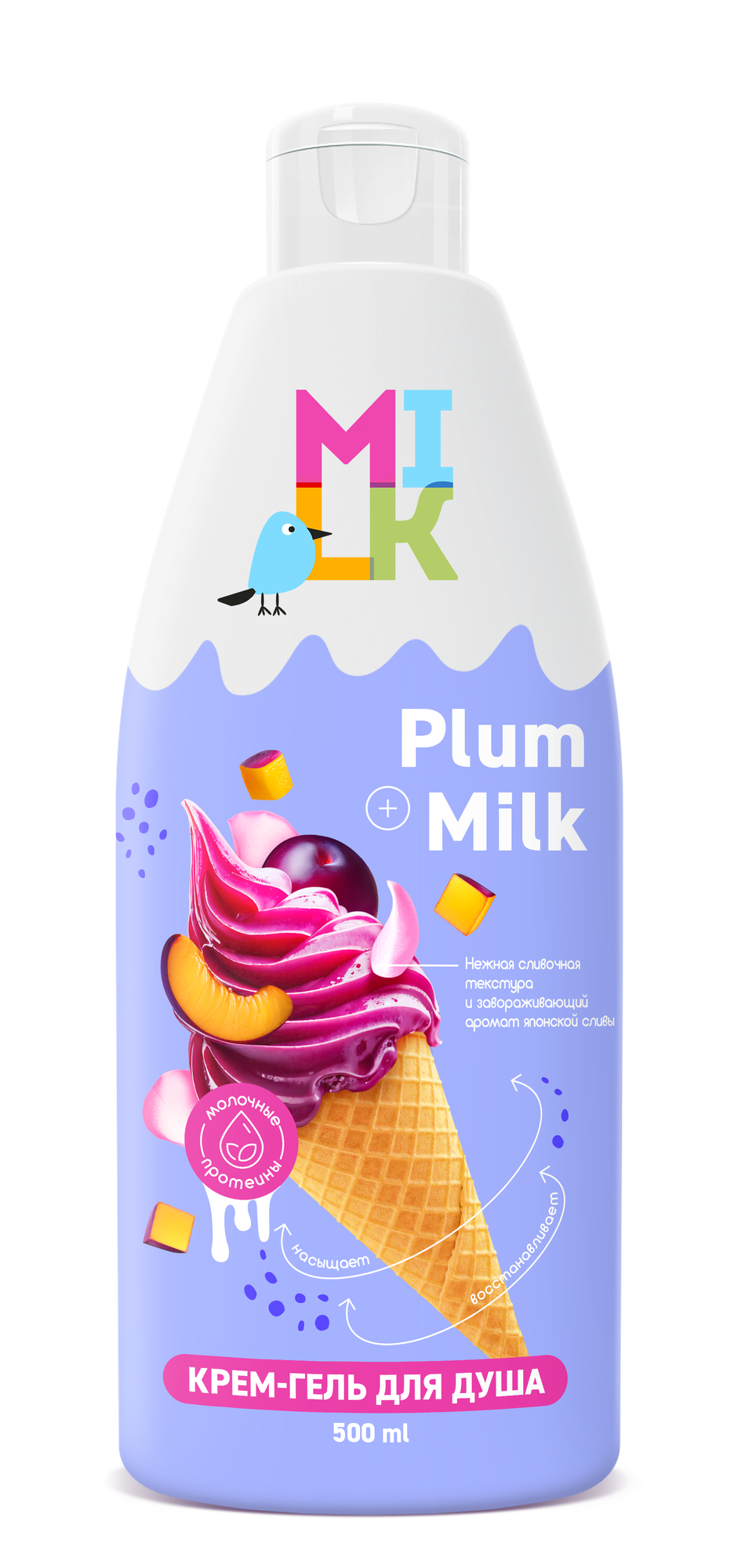 Крем-гель для душа Milk Молоко и японская слива, 500мл