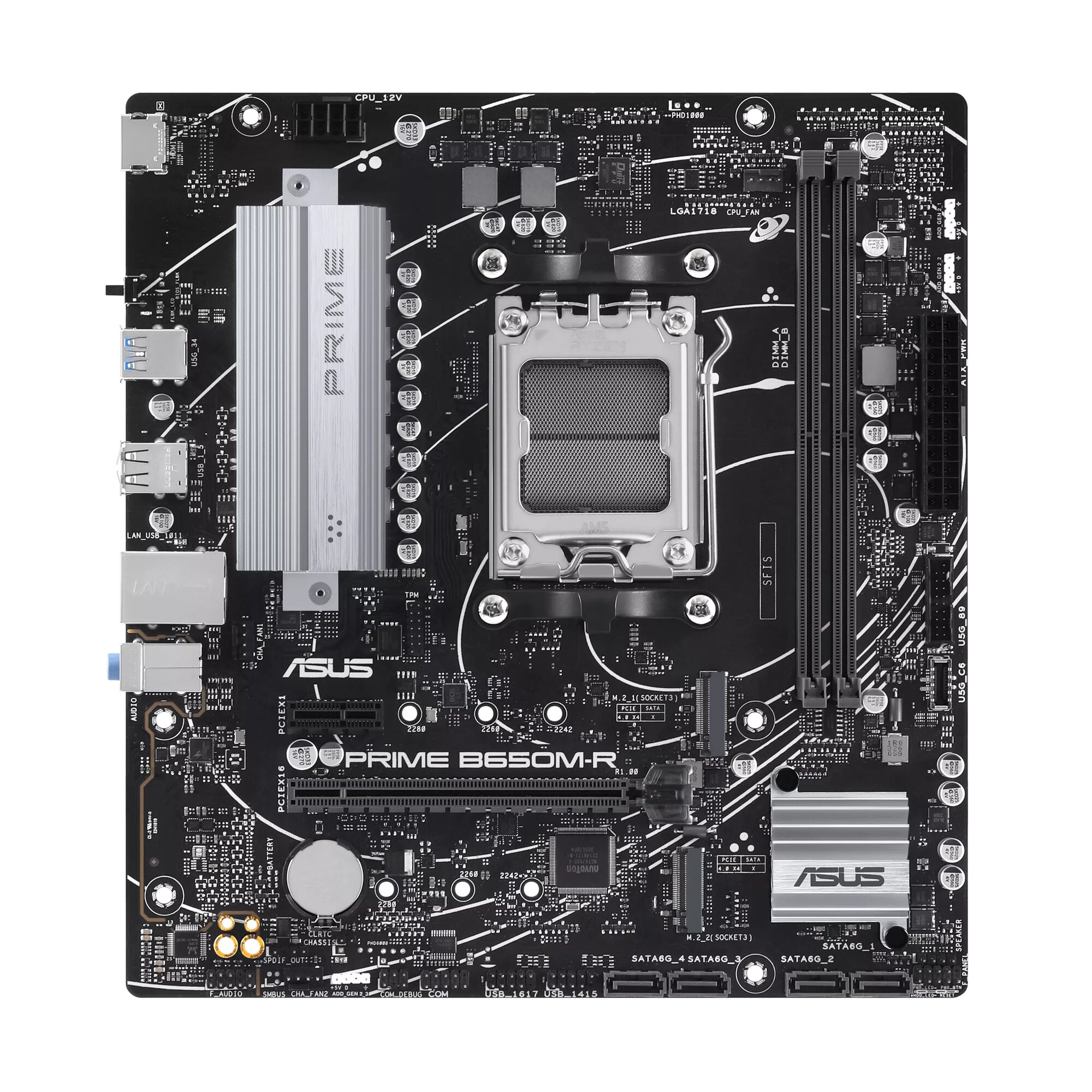 Материнская плата ASUS PRIME B650M-R, АМ5, АMDВ650, 96 ГБ, PCIE 4.0