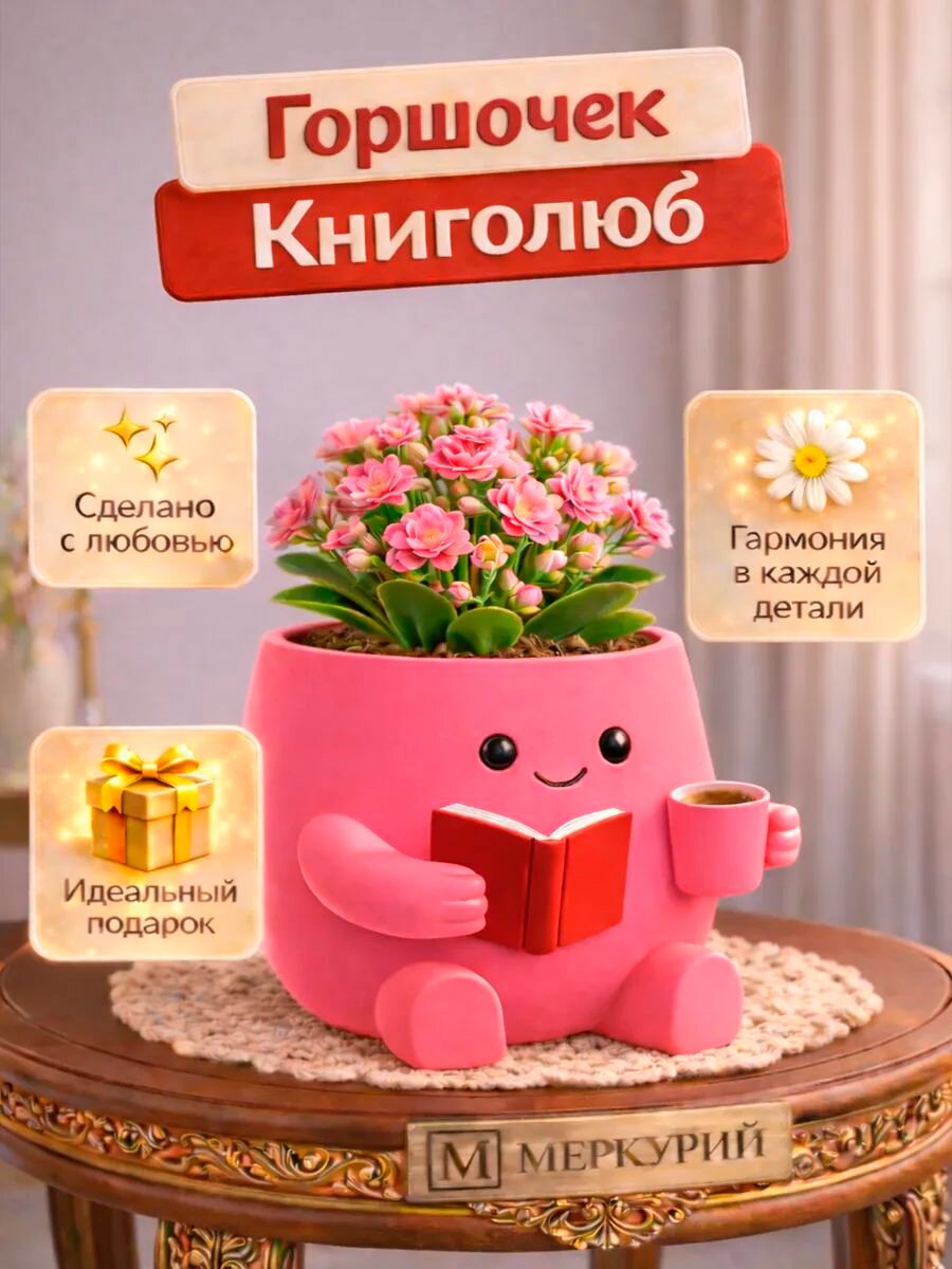 Горшок для цветов кактусов и суккулентов декоративный
