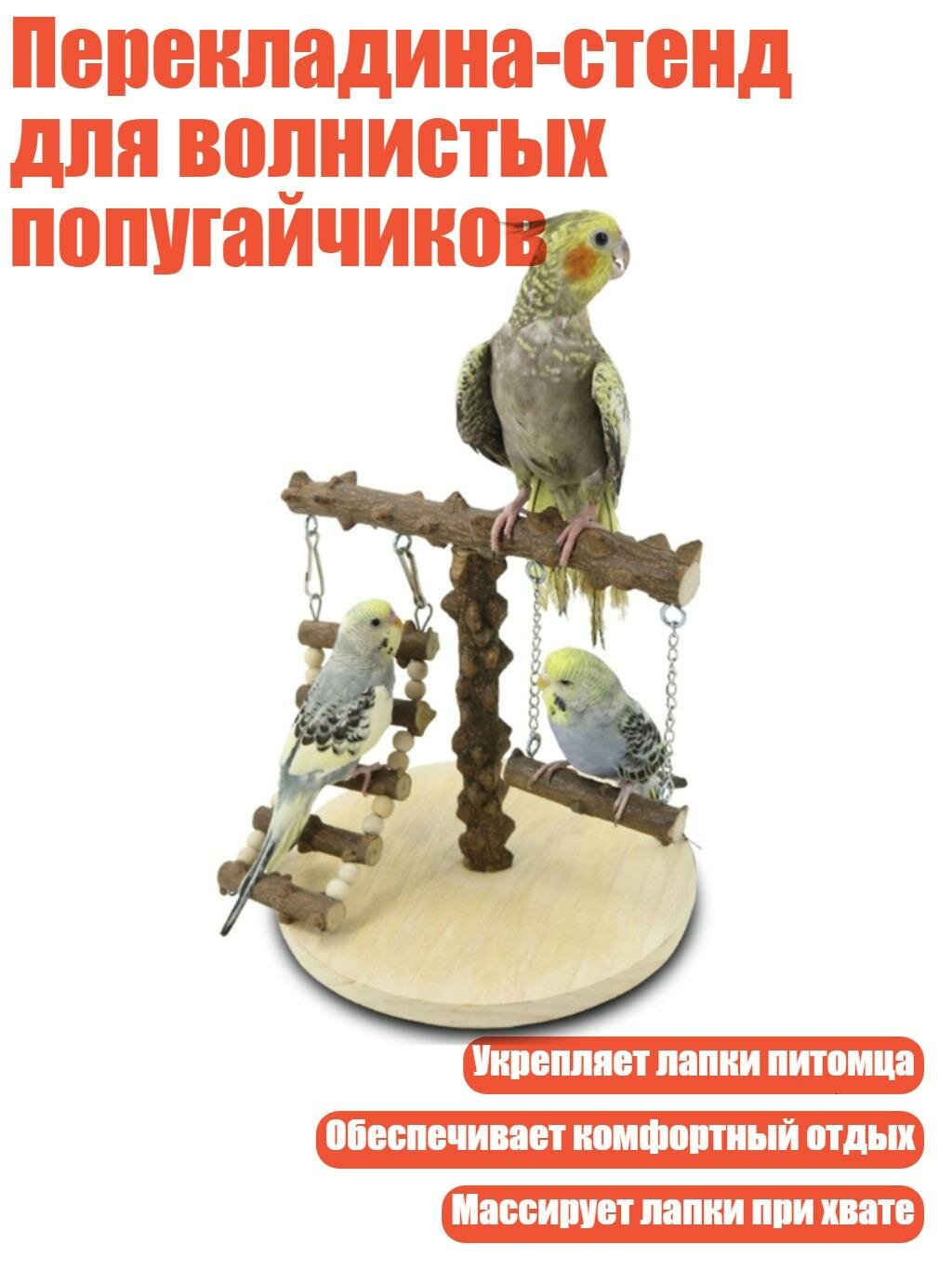Перекладина-стенд для волнистых попугайчиков