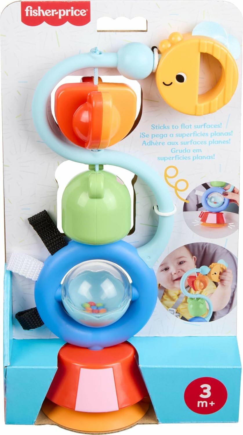 Развивающая игрушка Fisher-Price - Сенсорная музыкальная игрушка Happy Sounds на присоске, от 3 мес. - JHB46