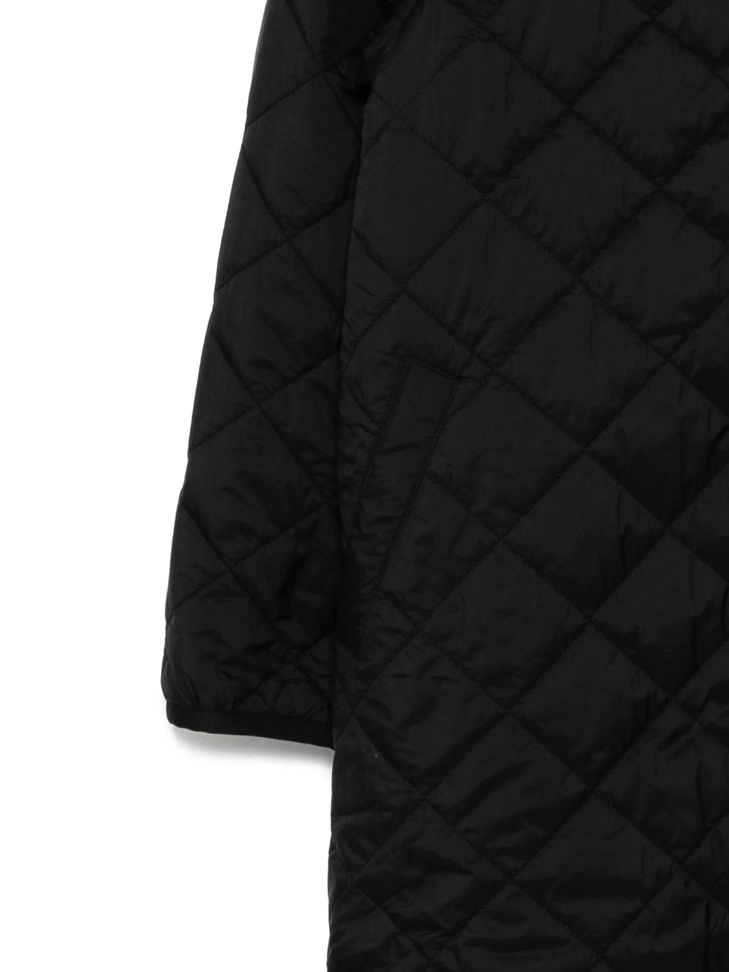 Пальто James Perse Shearling-collar quilted coat, размер 42, black / black — фото 1