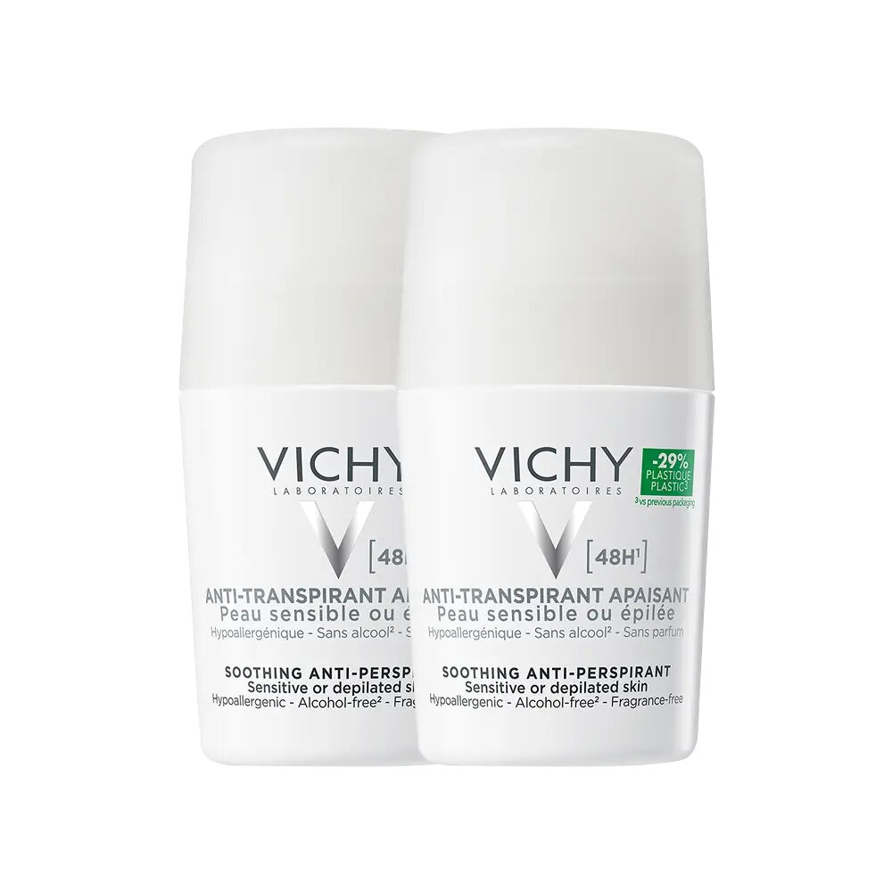 Vichy Deodorants Дезодорант-антиперспирант шариковый 48 ч для чувствительной кожи 50 мл 2 шт