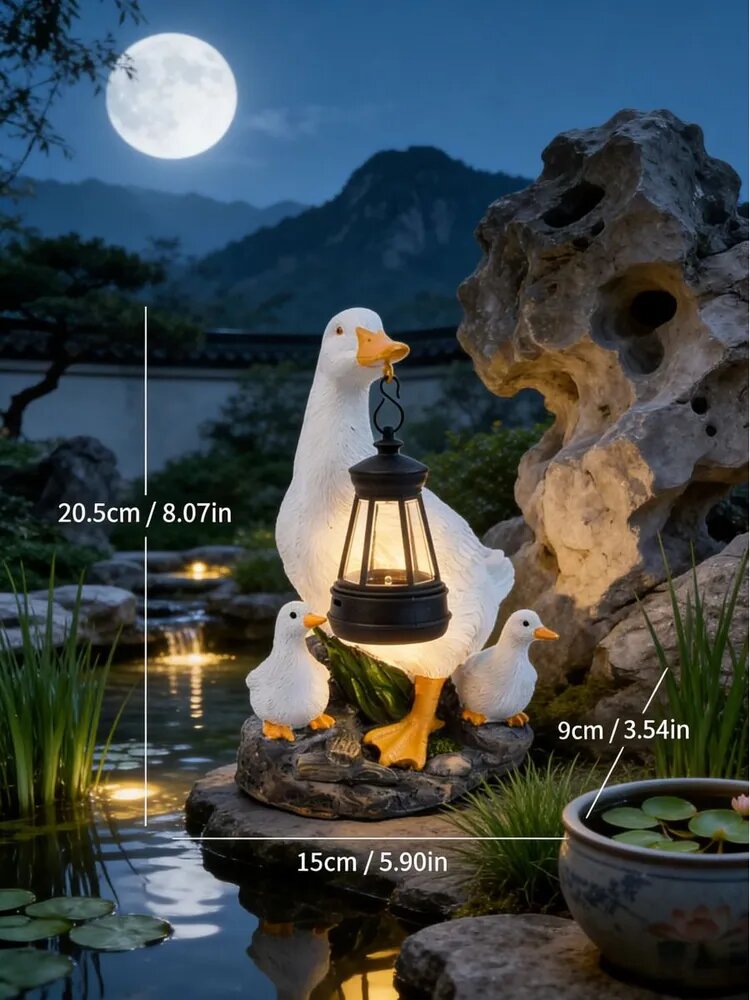 GardLuma Фигурка садовая, Белый, оранжевый, Смола, 15х9х20.5 см, С подсветкой