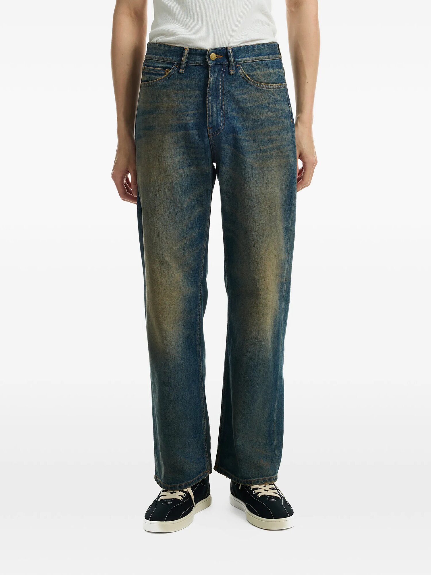 Джинсы Frank logo-embroidered jeans 
