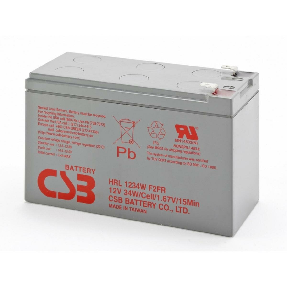 Батарея для ИБП CSB HRL1234W F2FR 12В 9Ач
