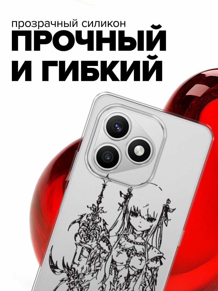 Силиконовый чехол на Honor X8d / Хонор X8d с принтом Аниме девушка с мечом — фото 1