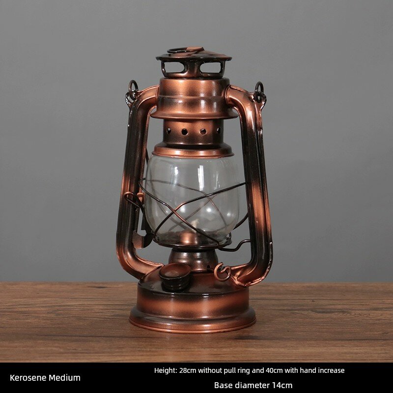 Ретро-фонарь в стиле 80-х, винтажная портативная керосиновая лампа, старинная масляная лампа, креативный декор для кафе