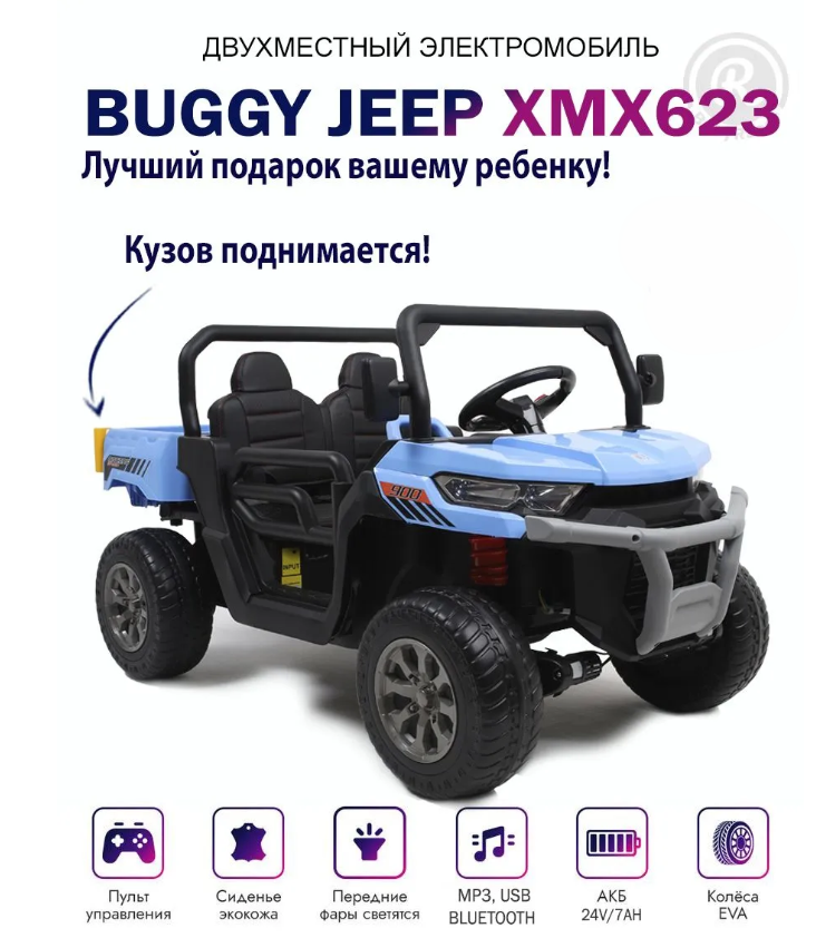 Электромобиль "багги", задний привод 2WD, 2 места, пульт ДУ, 24В