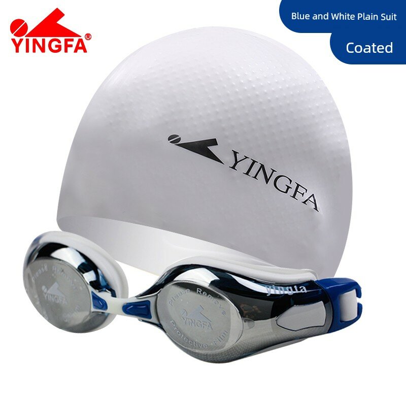 Очки для плавания Yingfa, противотуманные, водонепроницаемые, с гальваническим покрытием, 2800M 2800AFM синий и белый +