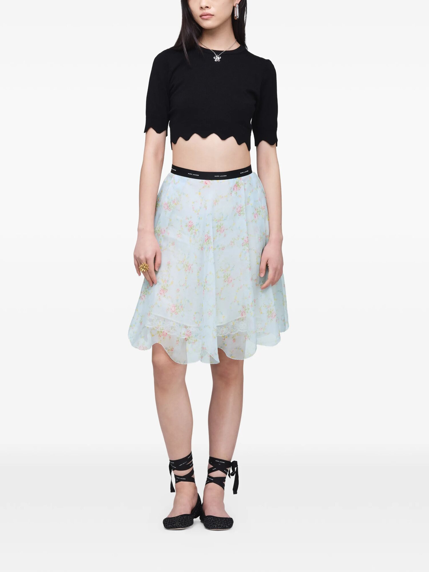 Юбка MARC JACOBS Chiffon mini skirt, размер XL, blue — фото 1