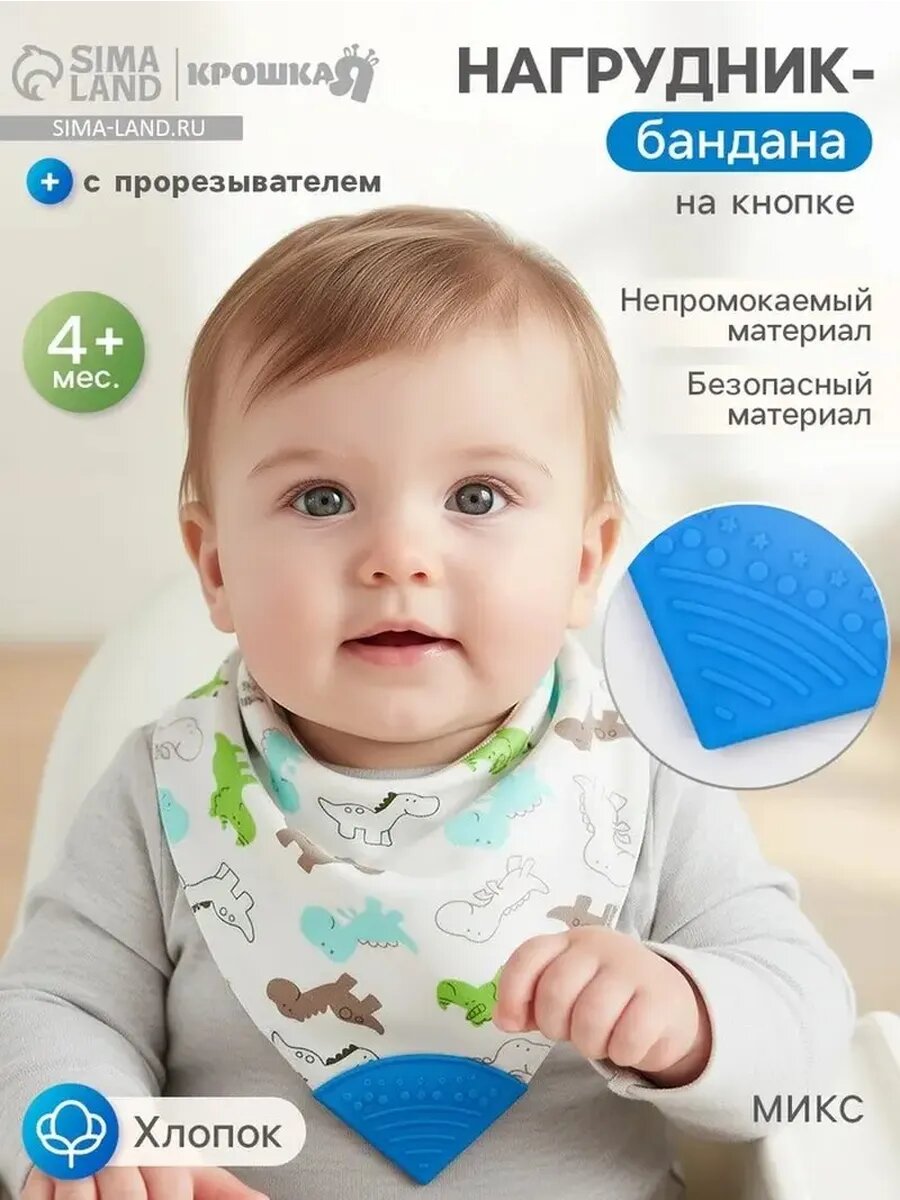 Мягкий непромокаемый нагрудник для малышей