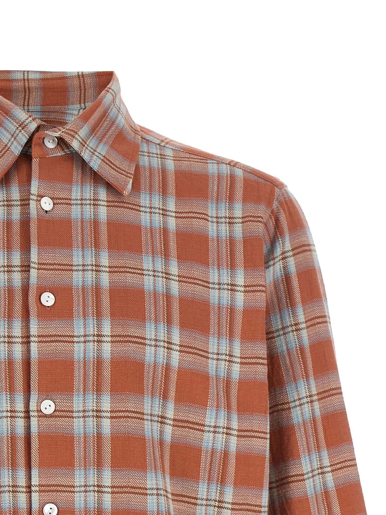 Рубашка Second/Layer Sherman checkered button-down cotton shirt, размер XL, оранжевый — фото 1