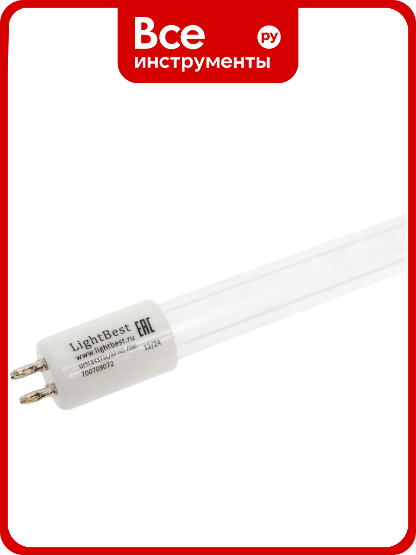 Бактерицидная лампа LightBest GPH 843T5L/4P HO 75W 0,8A, из кварцевого,