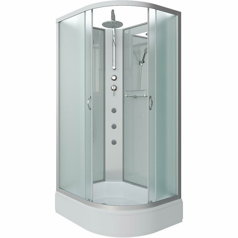 Душевая кабина Niagara Classic 100x80 330844LBKTG профиль хром, с гидромассажом, левая