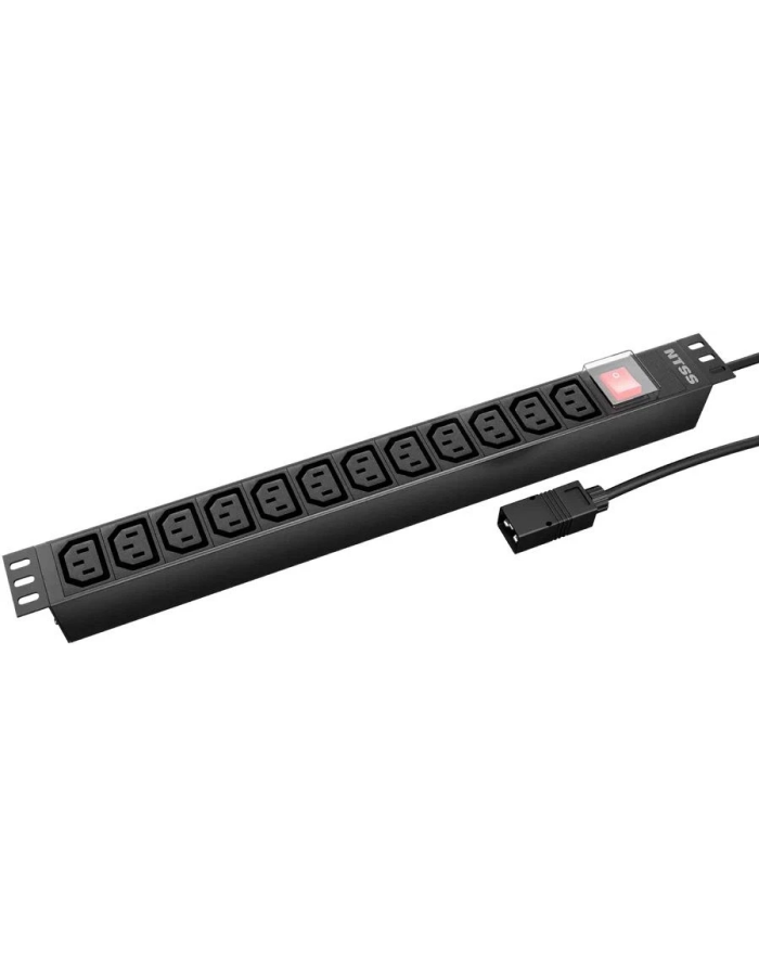 Блок розеток NTSS NTSS-PDU-DA2041, алюминий, черный, 12 розеток