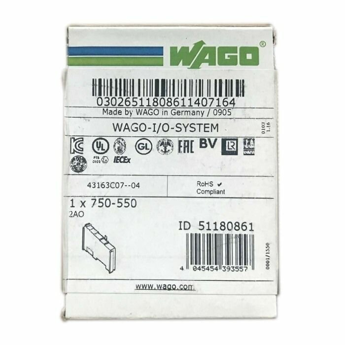 Модуль LISTING WAGO 750-550 2-Channel Analog Output PLC Module 750550