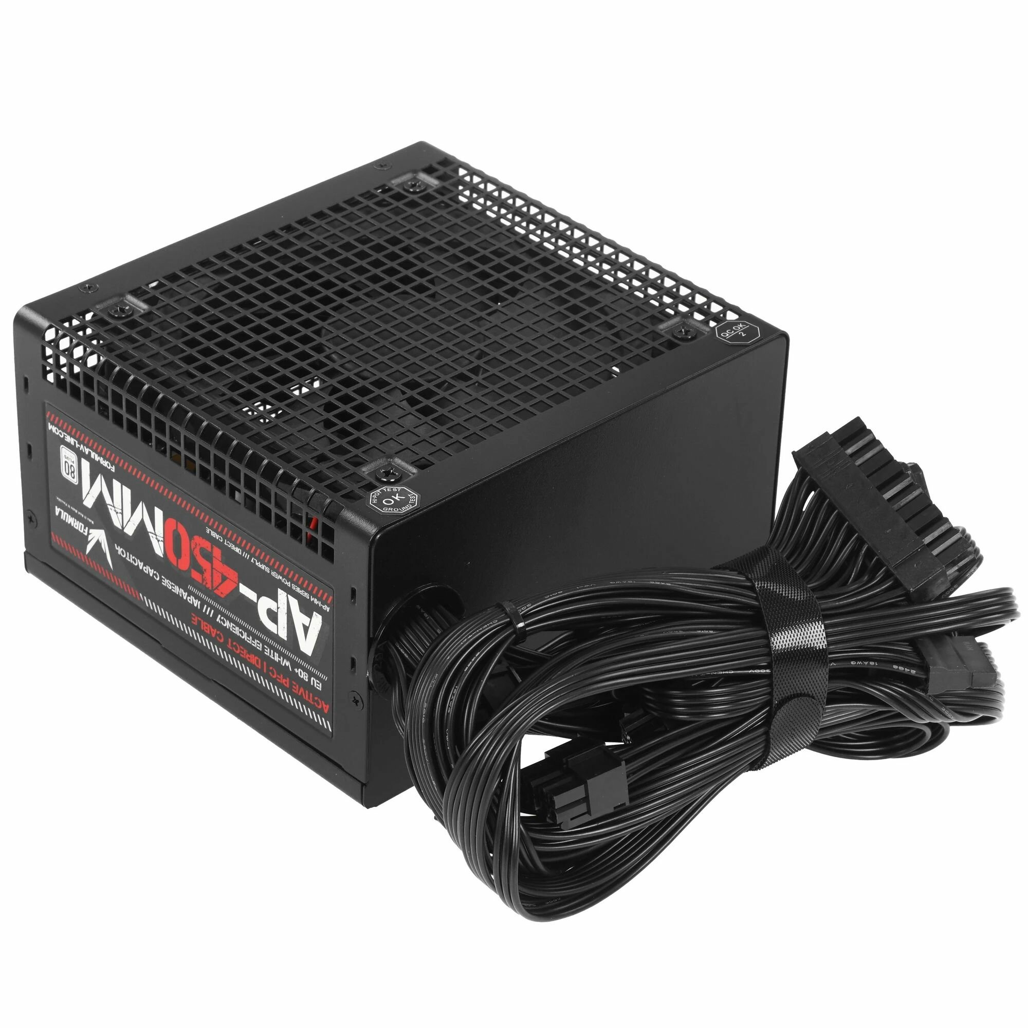 Блок питания Formula AP-450ММ 80 Plus Standart (AP-450ММ) черный - ATX 20+4 пин, 4 pin + 4 pin CPU, 6 SATA, 2 x 6+2 pin PCI-E
