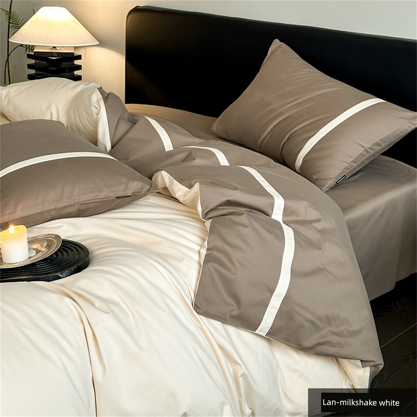 Комплект постельного белья ESIX Yile Home Textiles из 4 предметов, 50 нитей, из длинноволокнистого хлопка, однотонный,