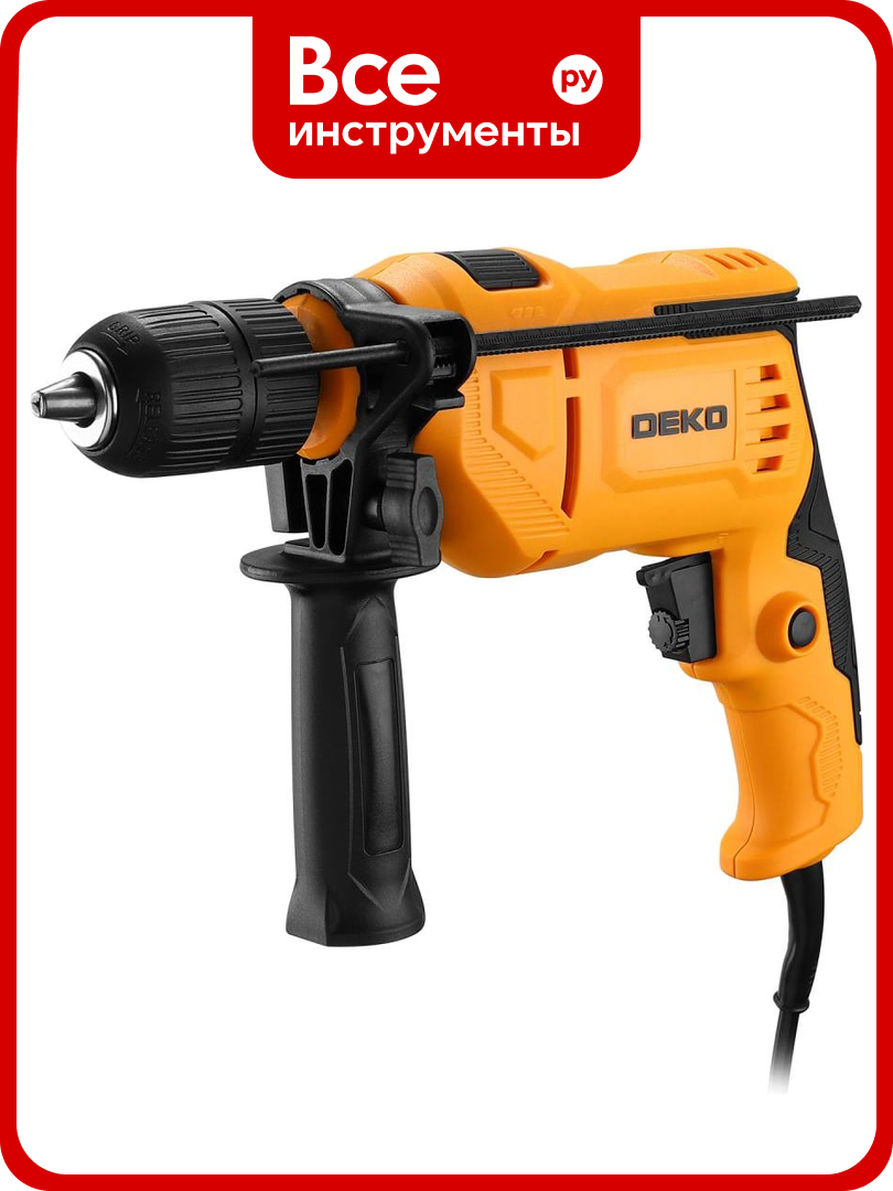 Дрель ударная сетевая DEKO DK600ID с быстрозажимным патроном, 600 Вт 083-1090
