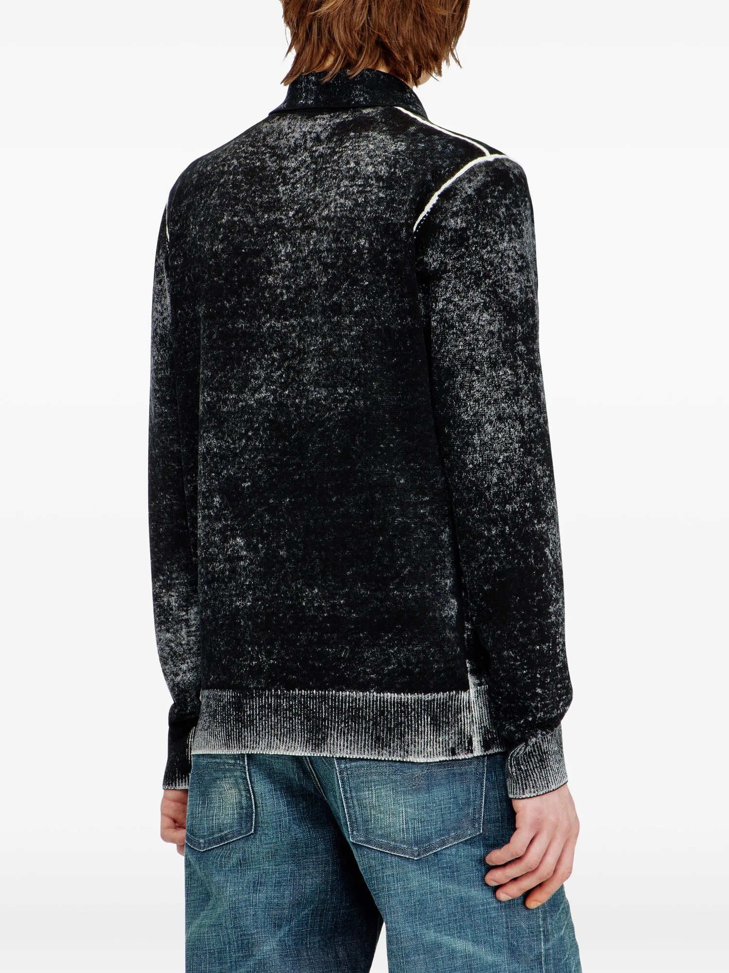 Свитер DIESEL Faded-effect polo sweater, размер M — фото 1