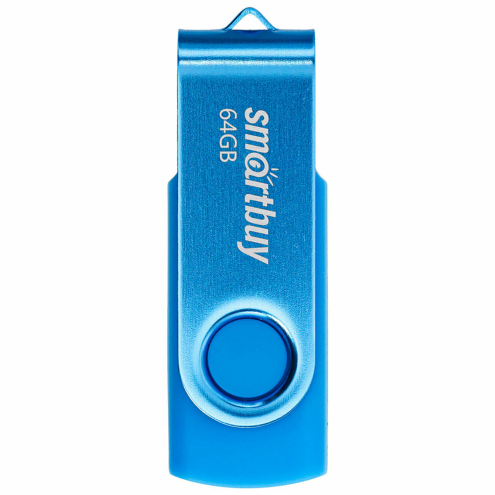Флеш-диск 64 GB SMARTBUY Twist USB 2.0, синий, SB064GB2TWB, 513910