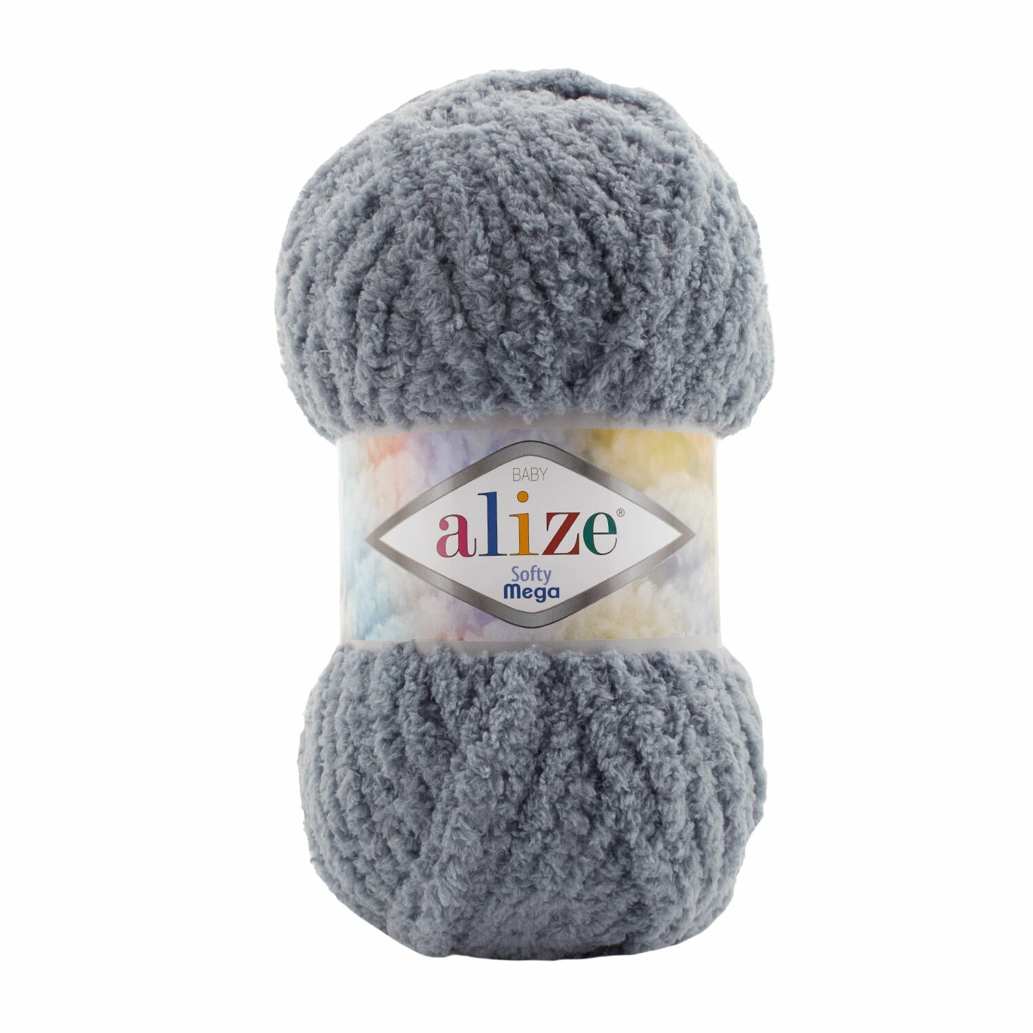 Пряжа для вязания Softy Mega Alize 1 моток (70 м, 100 гр), цвет 119 серое небо