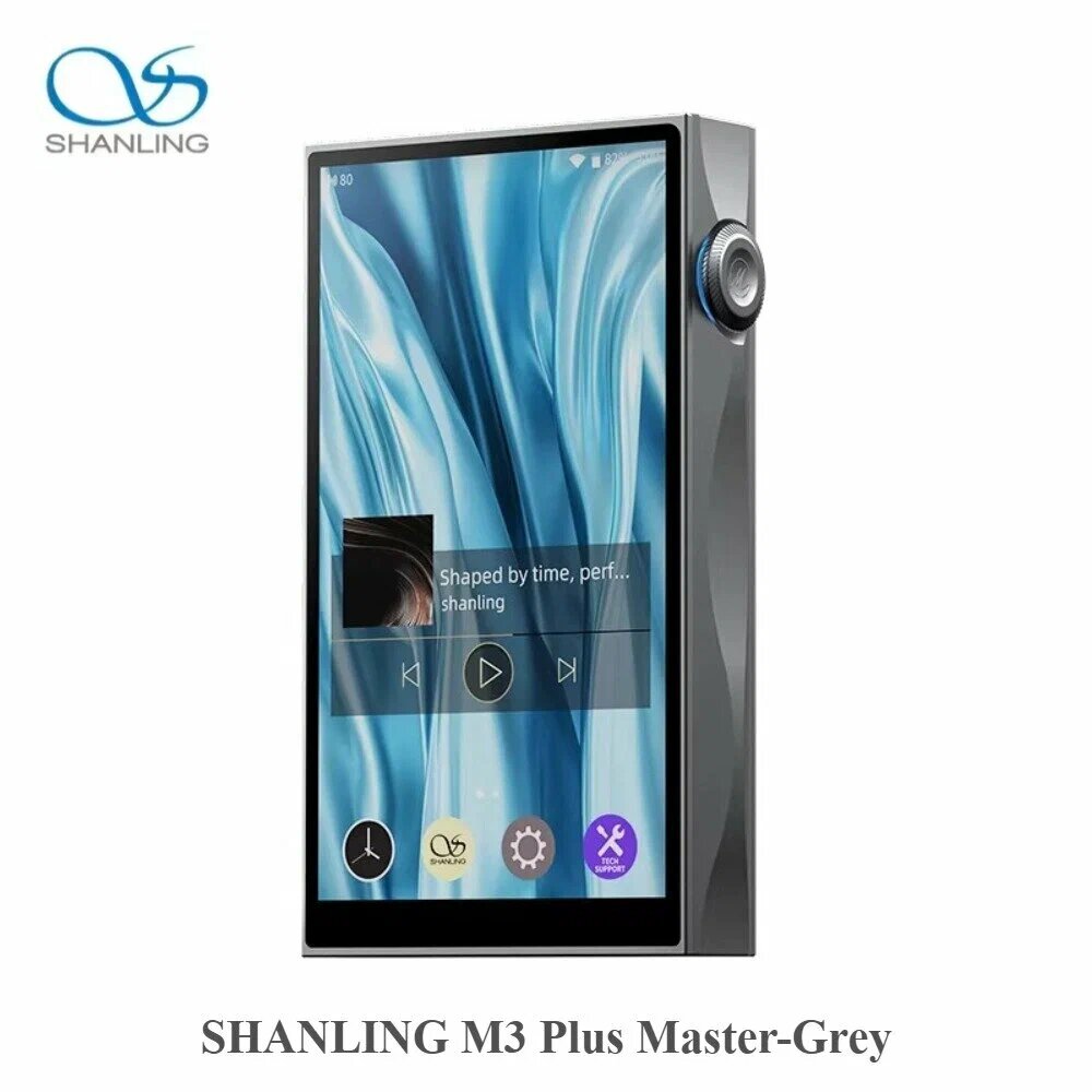Плеер Shanling M3 Plus, портативный, 3.5 мм, 4.4 мм, Bluetooth, Wi-Fi, серебристый