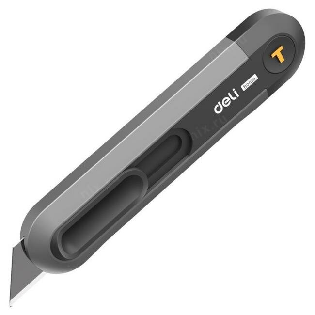 Технический нож Home Series Black Deli HT4008 Т-образное лезвие с механизмом автоматического возврата. Эксклюзивный диз