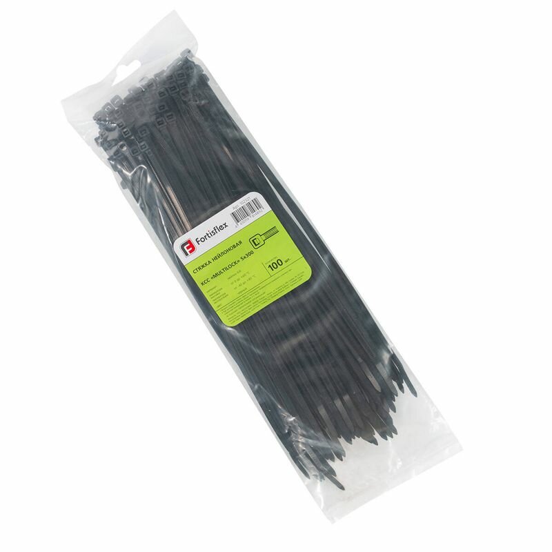 Хомут нейлоновый КСС MULTILOCK 5х300 черн. (уп.100шт) Fortisflex 102321