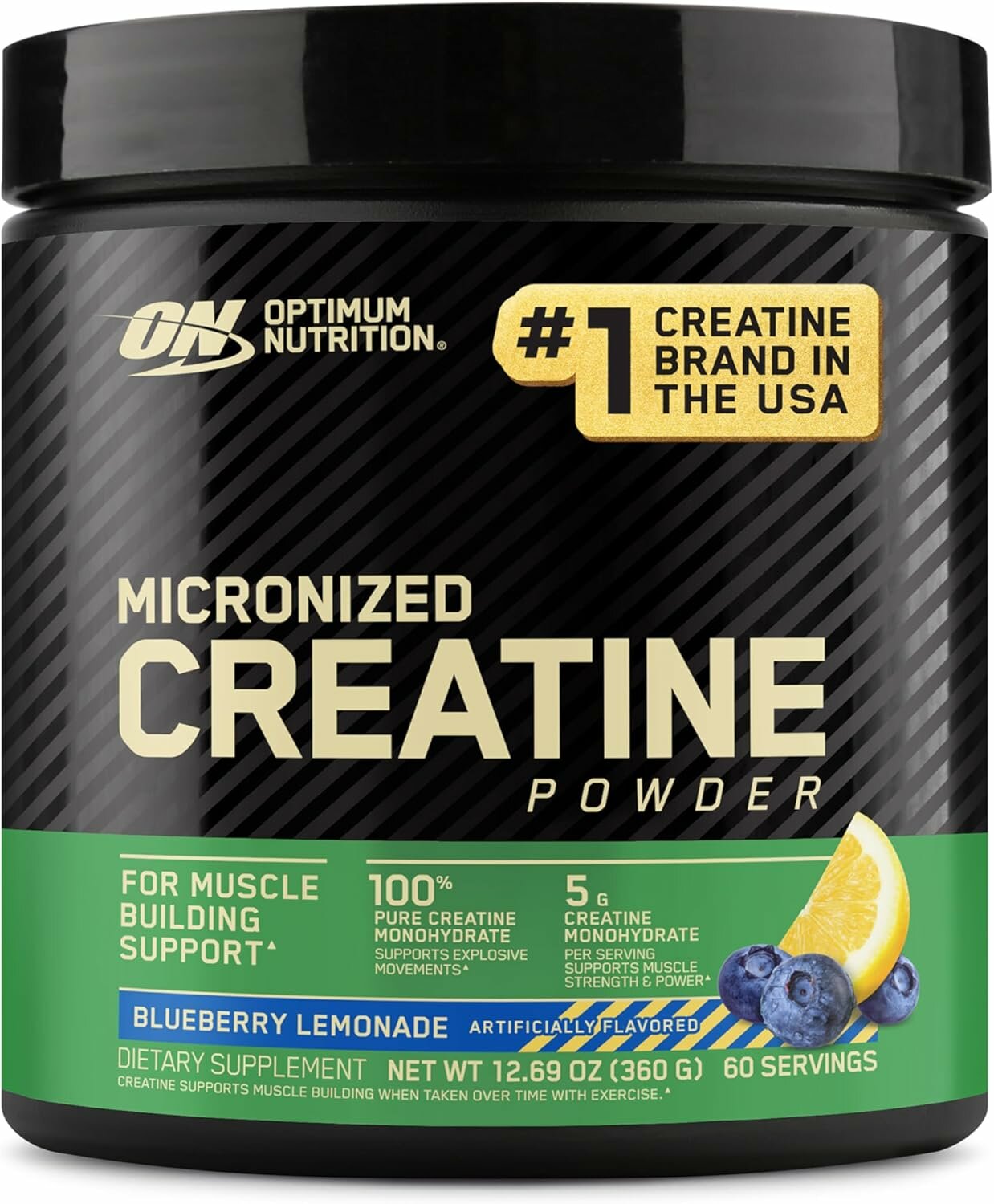 OН - Микронизированный Креатин Порошок Черничный лимонад 360 гр / ON - Micronized Creatine Blueberry Lemonade 360 гр