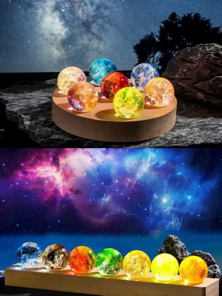 Ночник 3D шар Галактика (Космос, Луна) настольная светодиодная лампа/подарок на день рождения