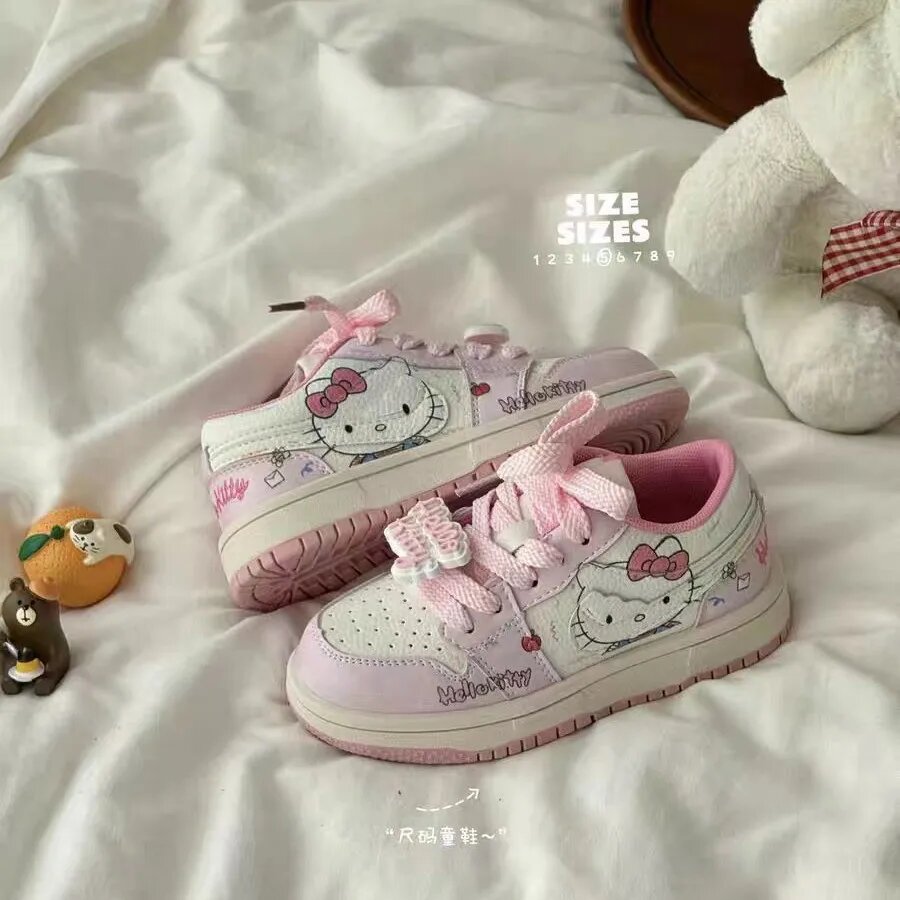 MINISO Модные повседневные кроссовки Sanrio Hello Kitty для студентов, мультяшных персонажей и детей - новая модель, Размер обуви: 26