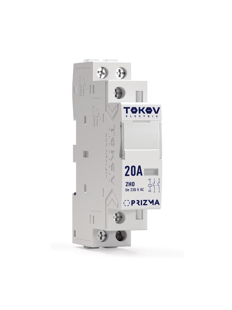 Контактор модульный 18мм 20А 230В АС 2НО PRIZMA TOKOV ELECTRIC TKE-PZ-MC-1-20-230-20