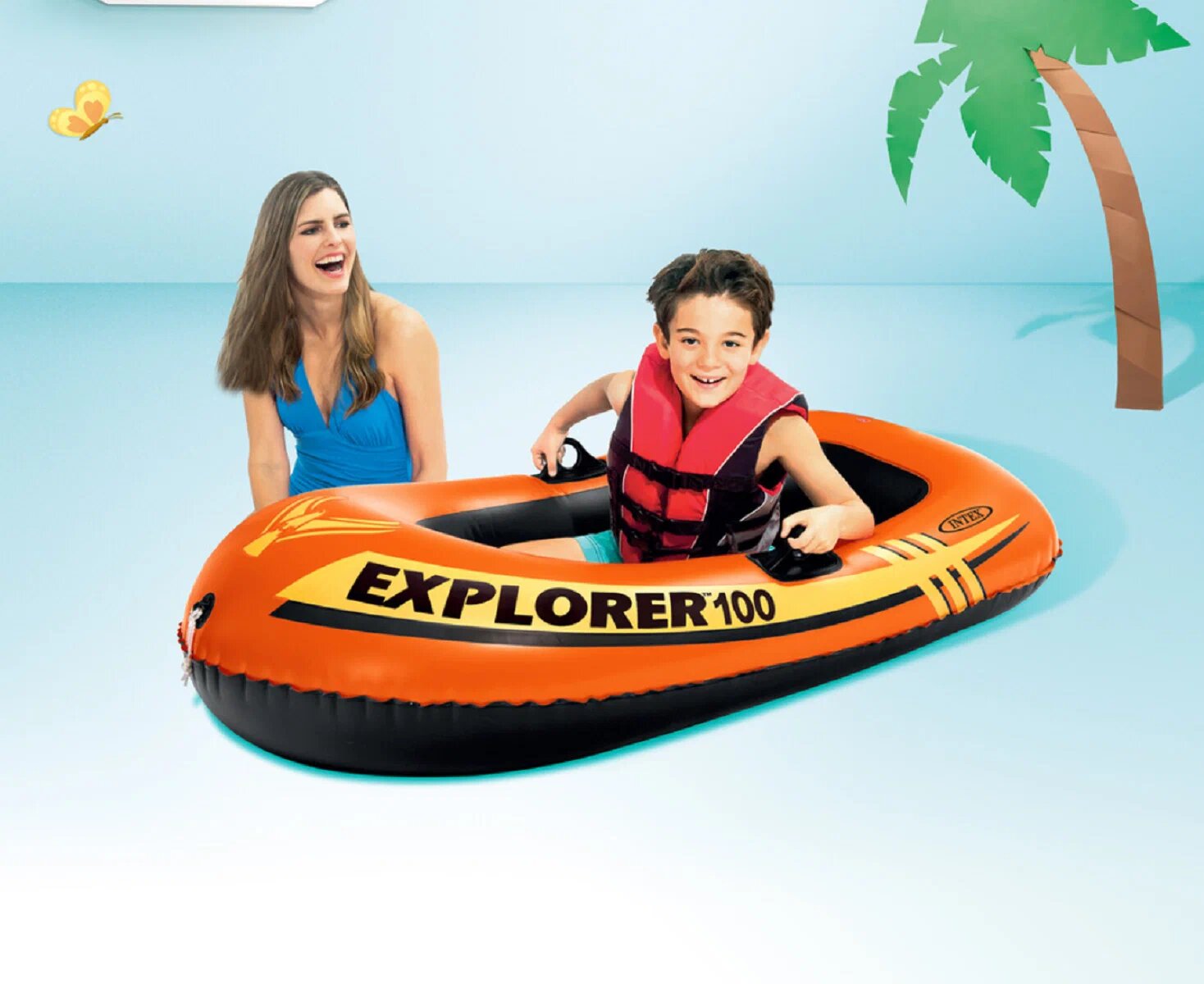 58329, Intex, Надувная лодка "Explorer 100" 147x84x36см, до 55кг