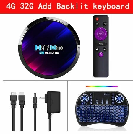 H96 MAX Android 13 ТВ приставка 4ГБ/32ГБ с клавиатурой