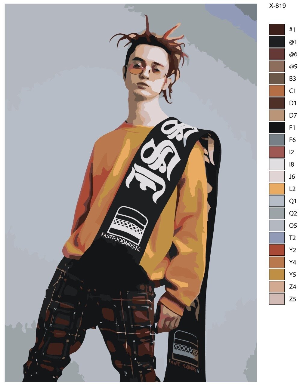 Картина по номерам X-819 "Репер GONE.Fludd" 80x120