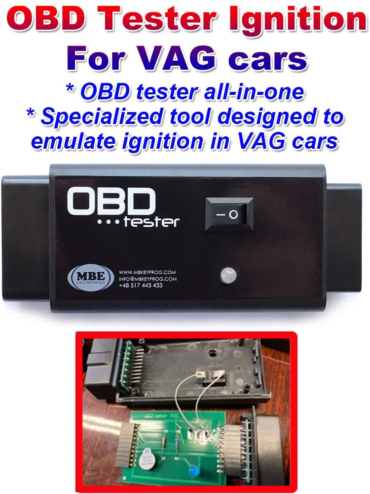 Тестер OBD переключатель на автомобильный инструмент зажигания для автомобилей VAG переключатель на зажигание, когда все потерянные ключи записаны с ключевым программатором
