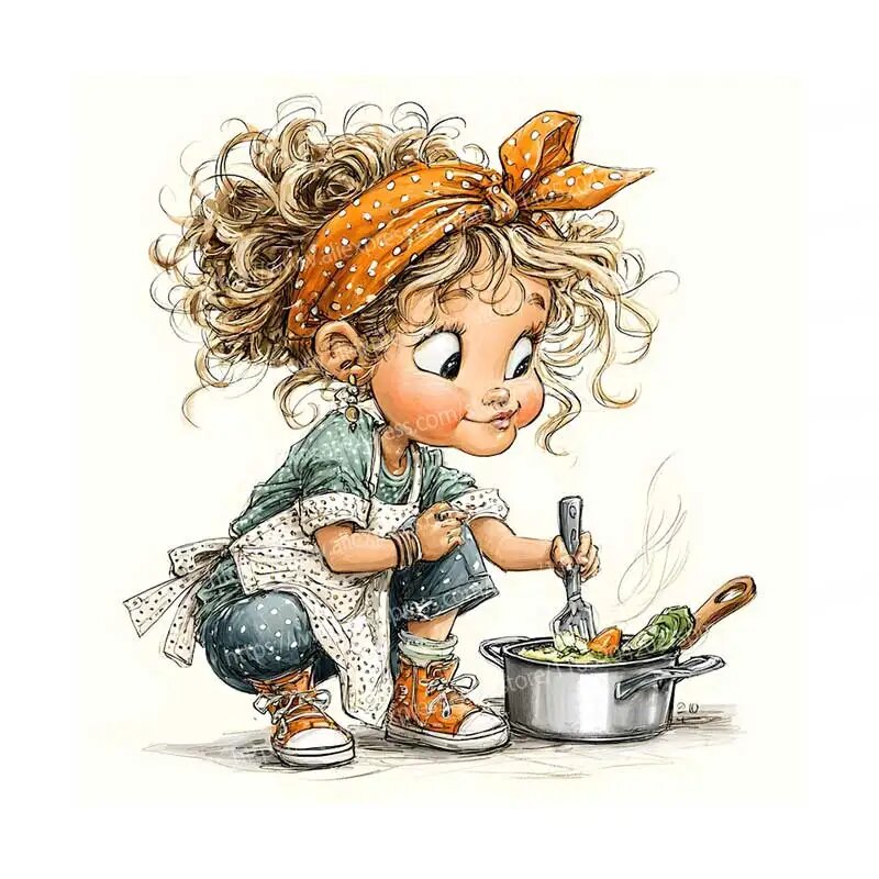 Настенные наклейки ПВХ для кухни Art-Girl Cooking AA190